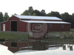 18x41 Vertical Raised Center Barn - Metal Pole Barn