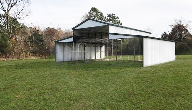 Raised Center Barn | Standard Raised Center Roof Barn 44x41
